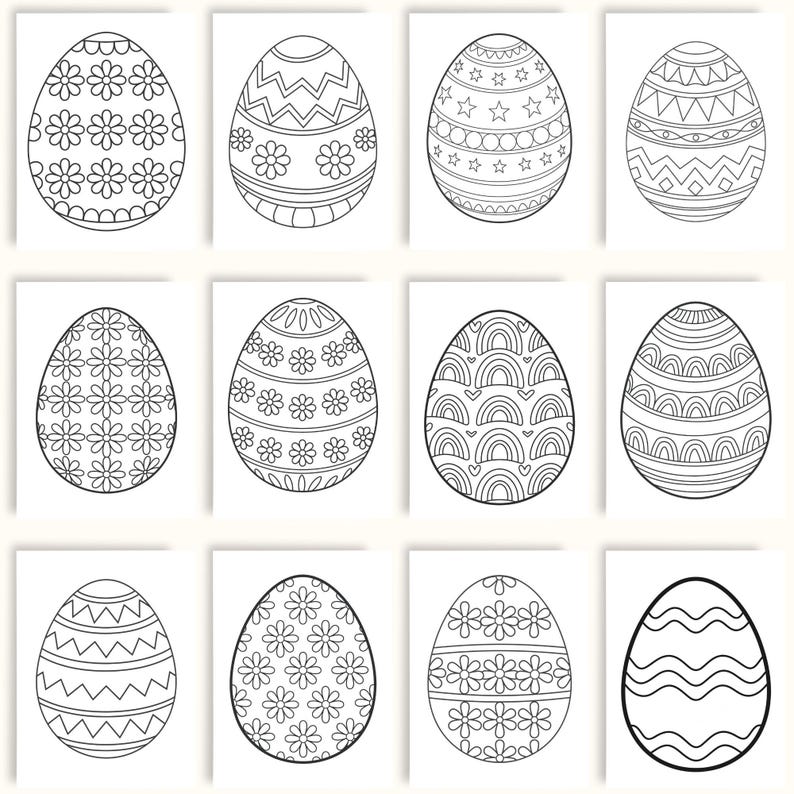Easter Egg Coloring Pages | 80 Spring Designs, Kids & Adults (PDF/JPG ...