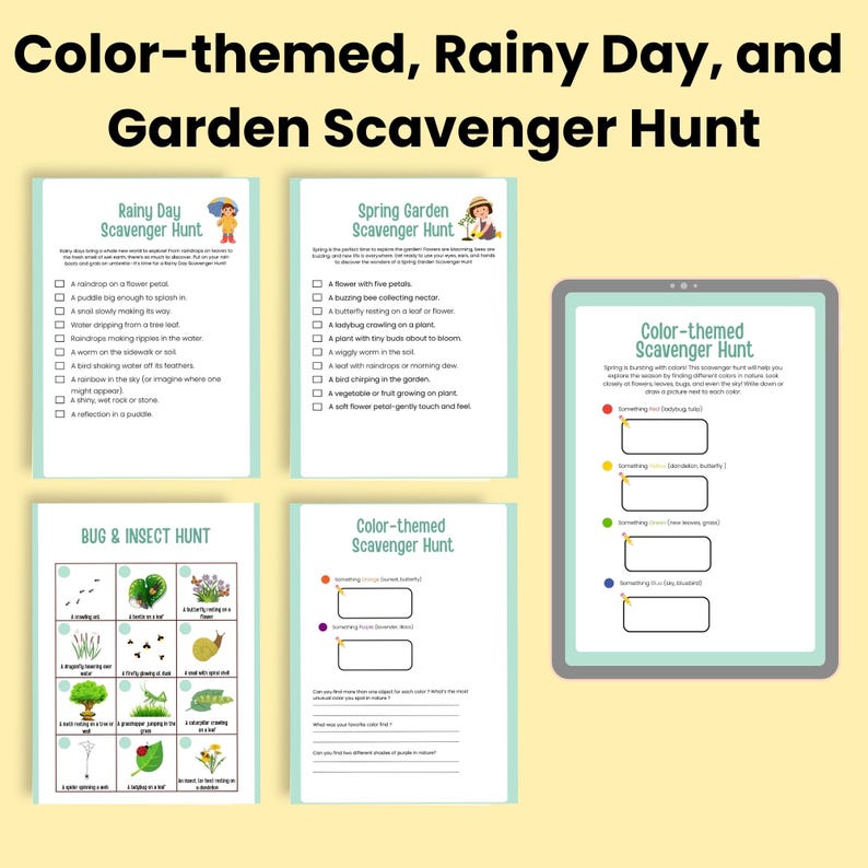 Spring Scavenger Hunt Printable for Kids, Nature Scavenger Hunt ...