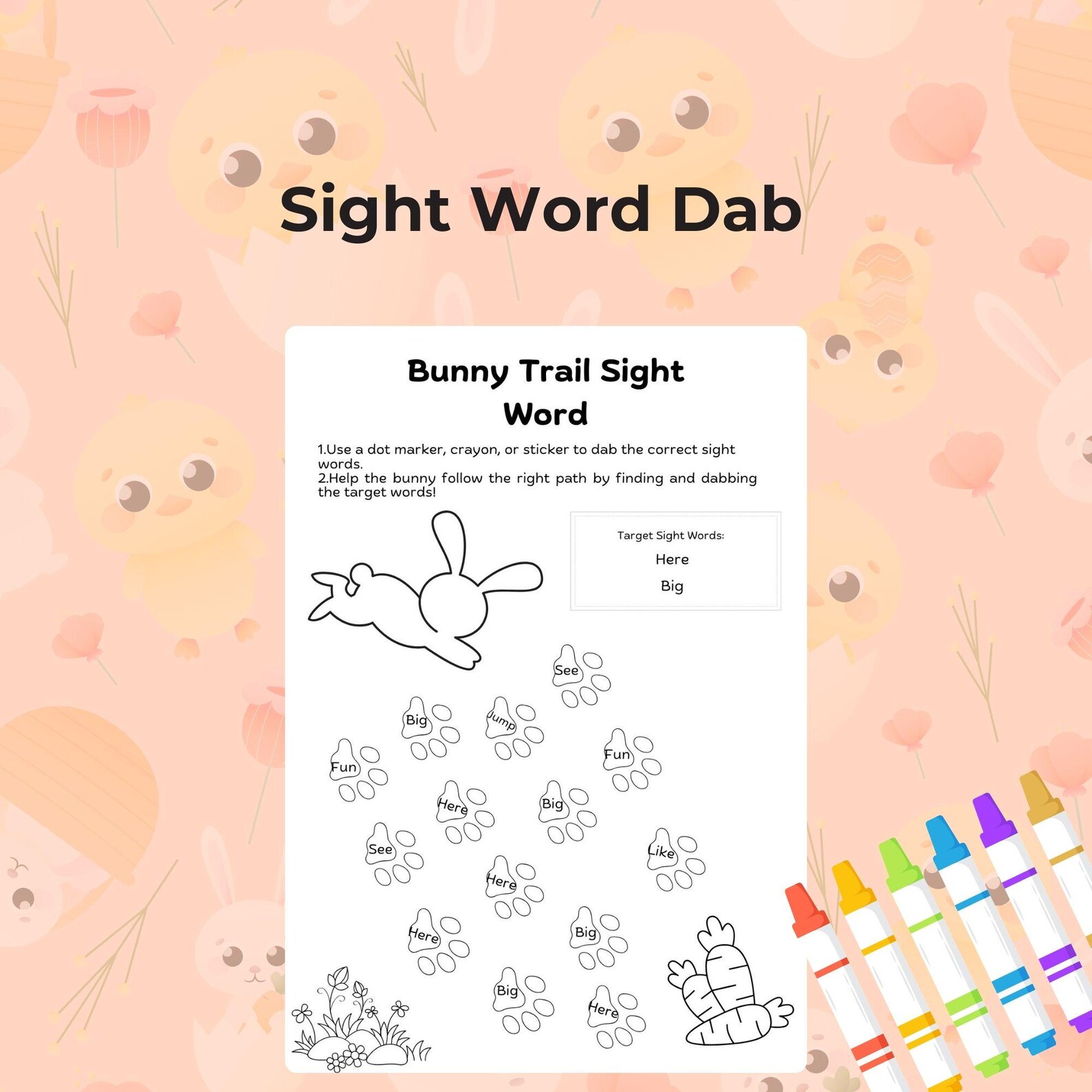 Easter Sight Word Activity Printable, Preschool Easter Tracing and ...