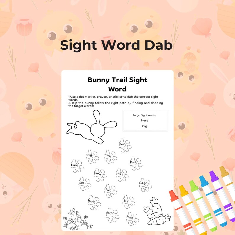 Easter Sight Word Activity Printable, Preschool Easter Tracing and ...