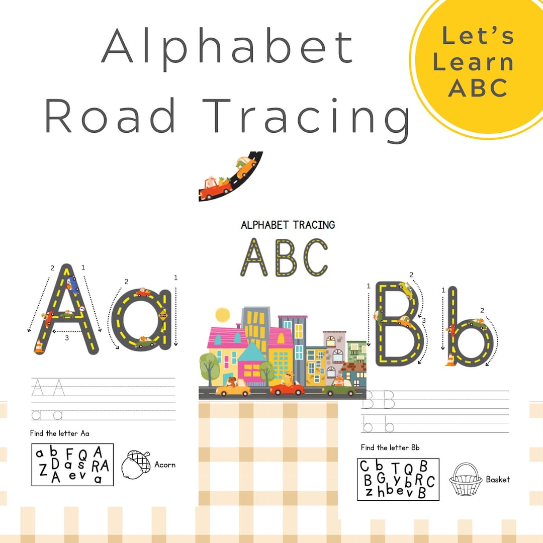 Alphabet Road Tracing Worksheets, Alphabet Road Letters Printable ...