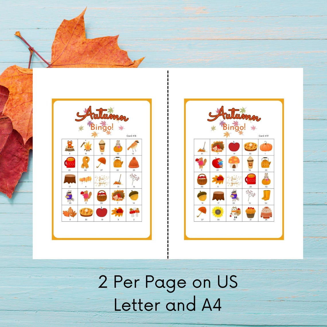Autumn Bingo Printable Game | Fall Bingo Cards for Kids & Adults ...