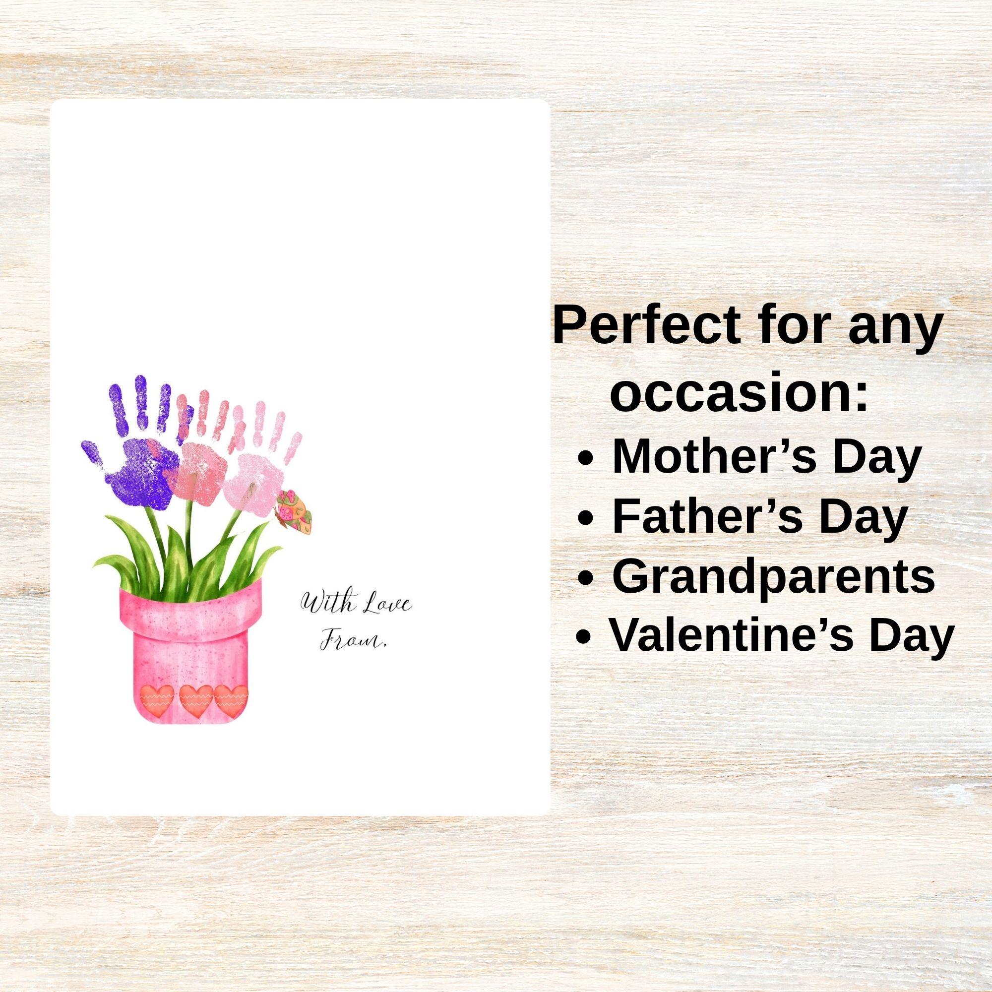 Handprint Flower Pot Craft Template: Editable Gift, DIY Baby's First ...