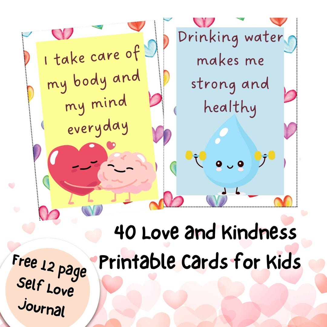 Printable Self-love Cards for Kids and Family, Daily Positivity Cards ...