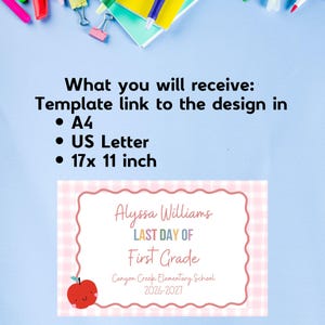 Back to School Sign Template| First Day & Last Day of School Photo Prop ...