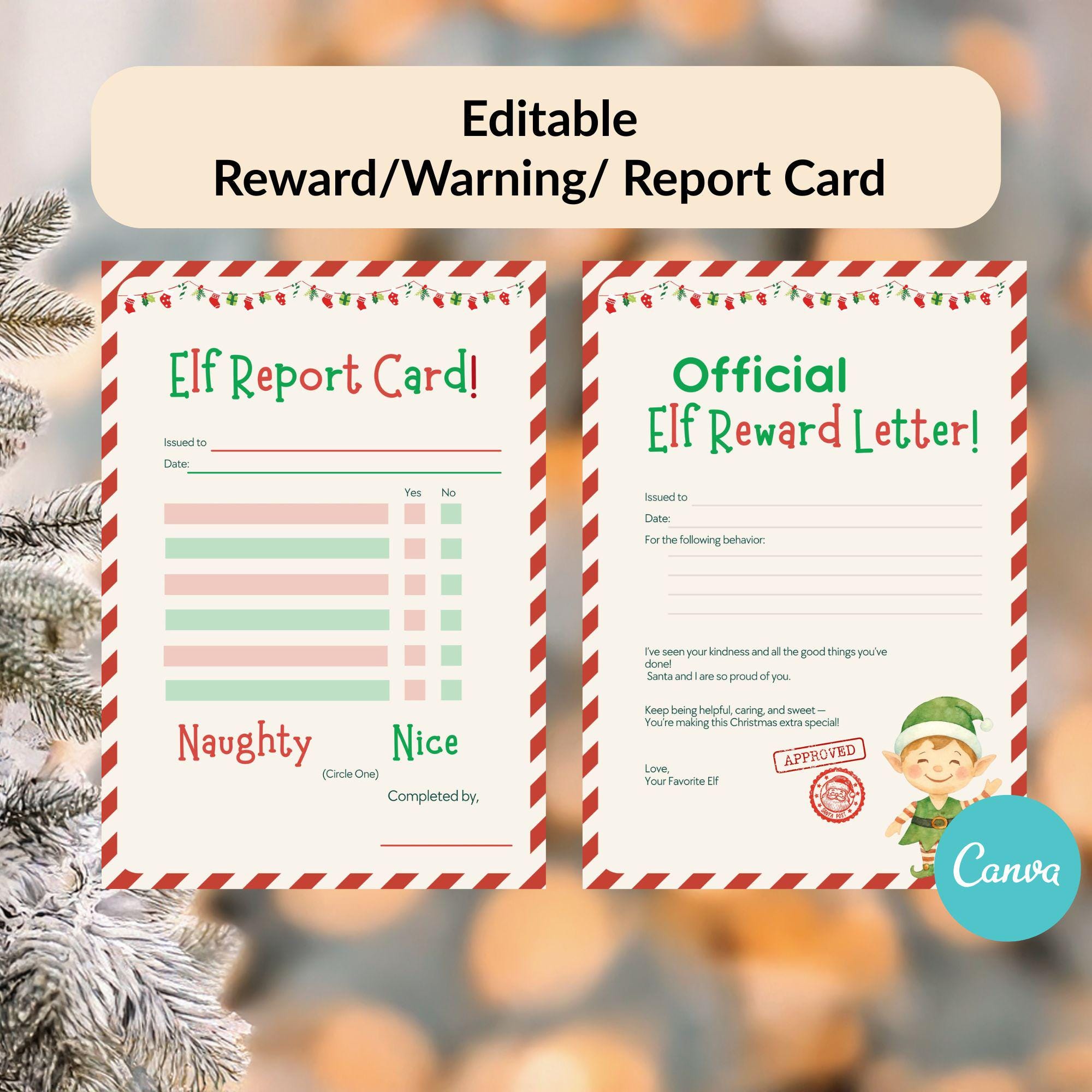 Editable Christmas Elf Kit | Letters, Certificates (canva) - Etsy