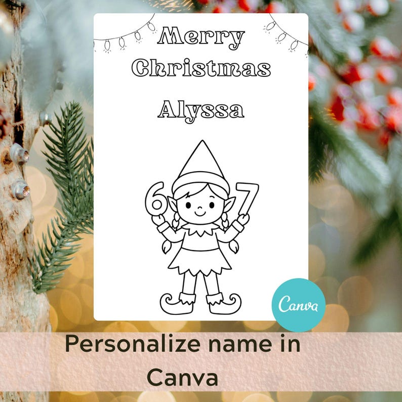 67 Elf Christmas Activity Booklet, Editable Canva Template, Six Seven ...