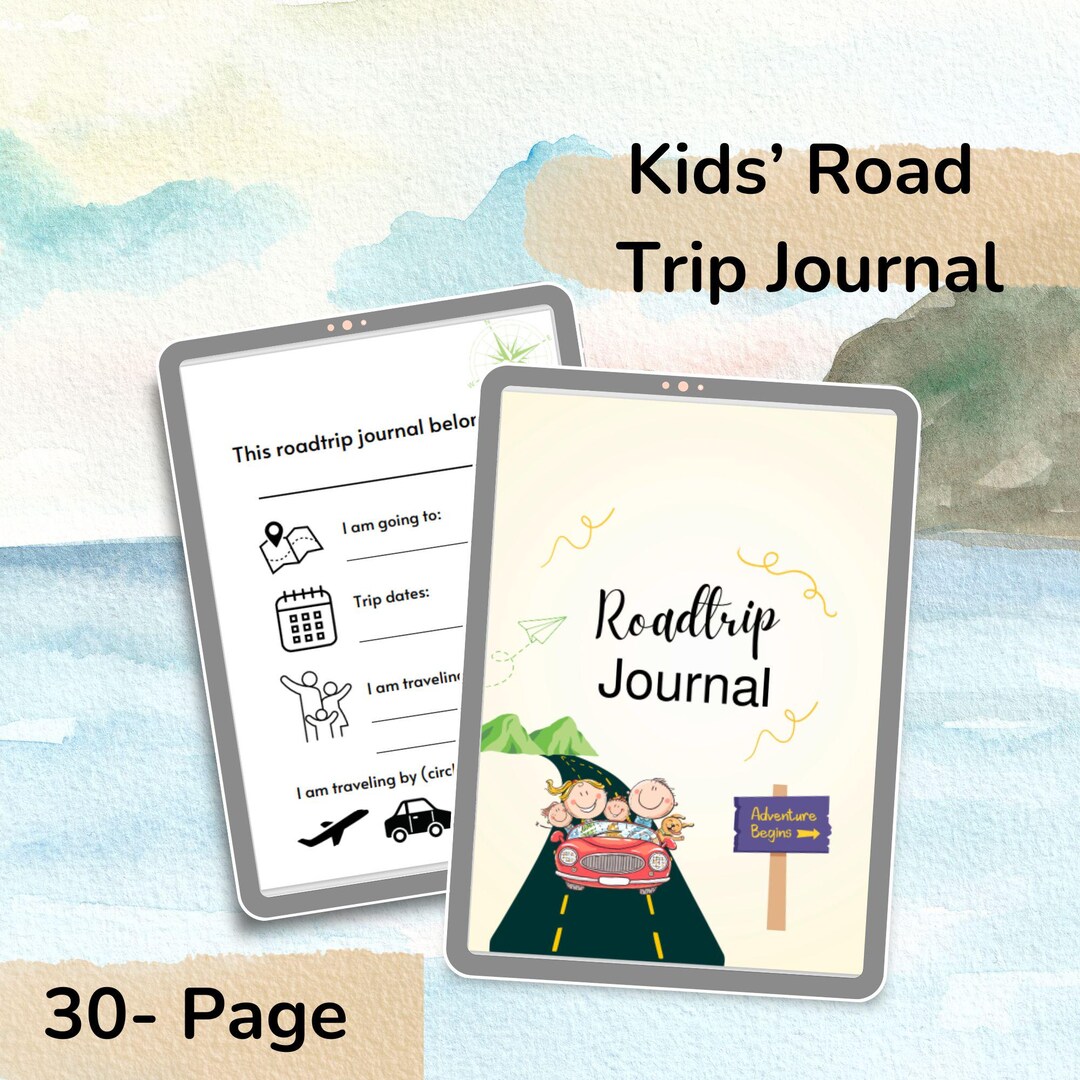 Printable Road Trip Journal for Kids, Printable Travel Activity Book ...