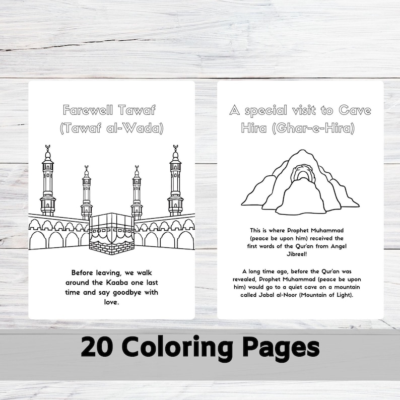 My Hajj Journey Coloring Pages for Kids | 20 Printable Islamic Hajj ...