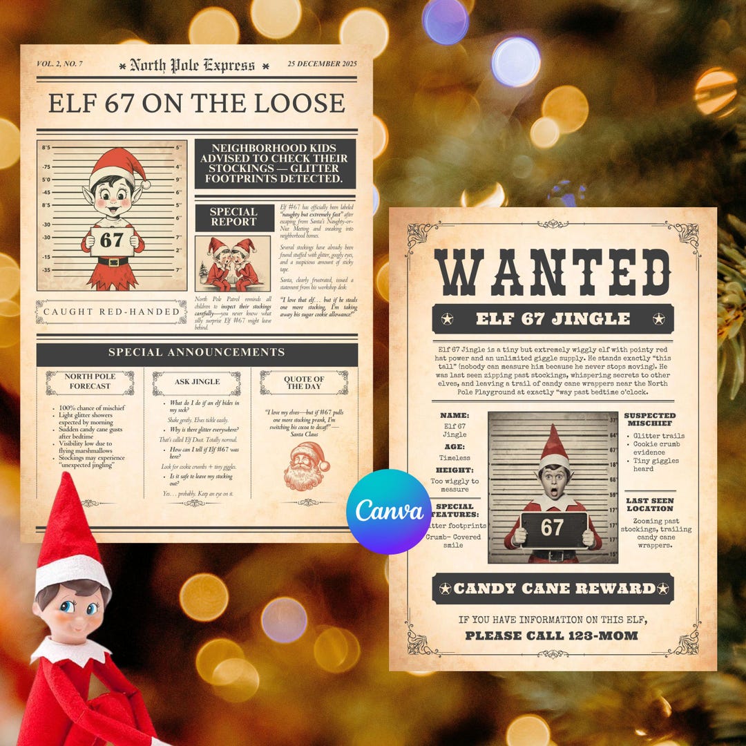 Editable Elf Newspaper Prop & Wanted Poster | Christmas Printable ...