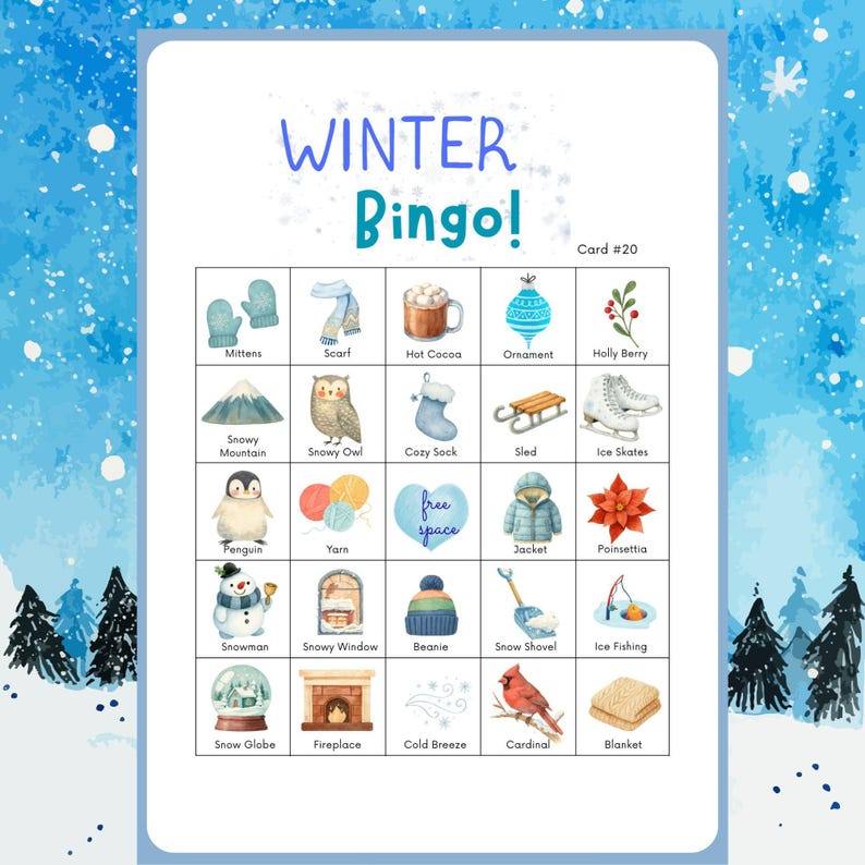 Printable Winter Bingo Game for Kids | Classroom Winter Activity | Snow ...