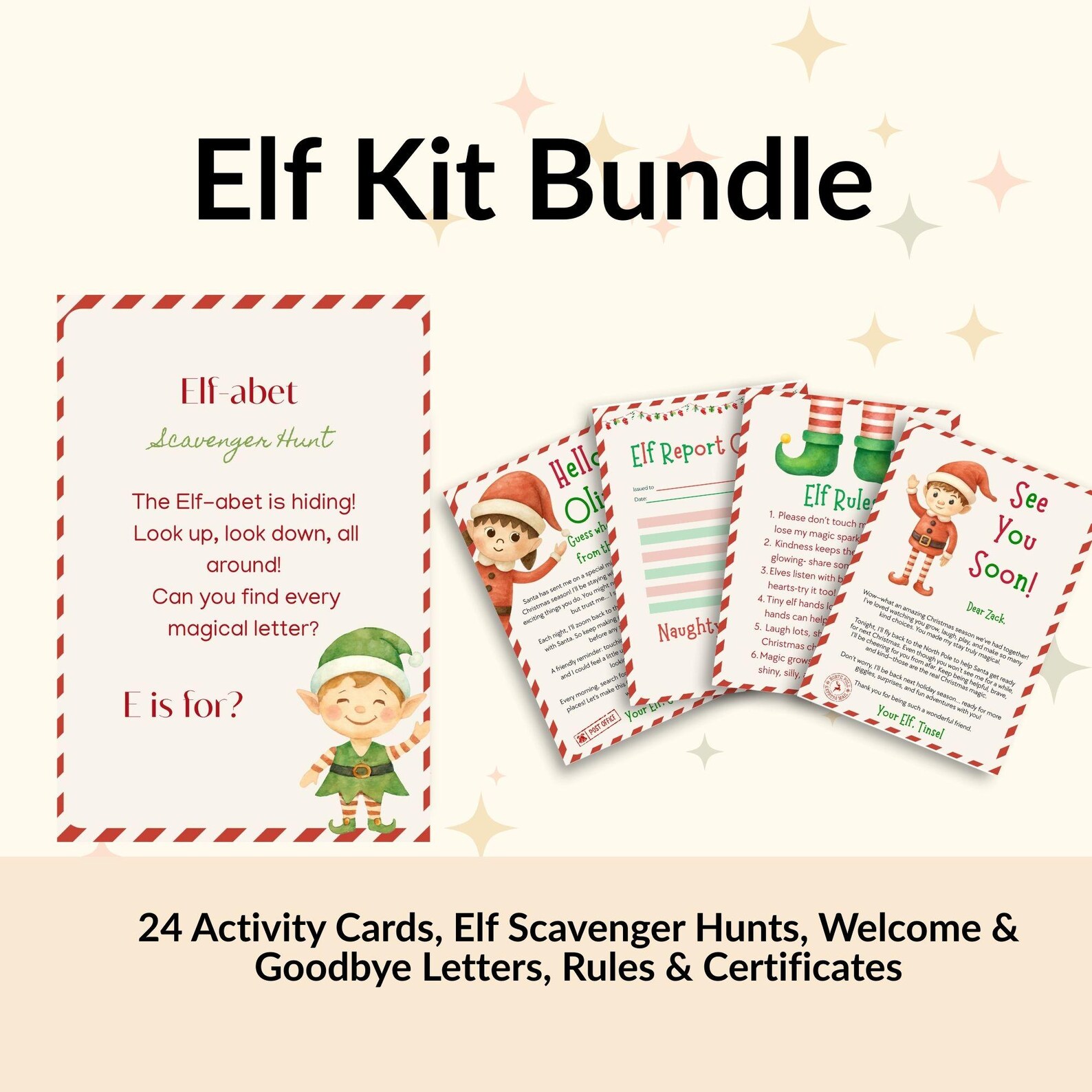 Editable Christmas Elf Kit | Letters, Certificates (canva) - Etsy