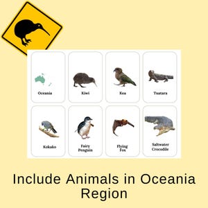 Printable Animals of the Continents Flashcards for Kids, Montessori ...