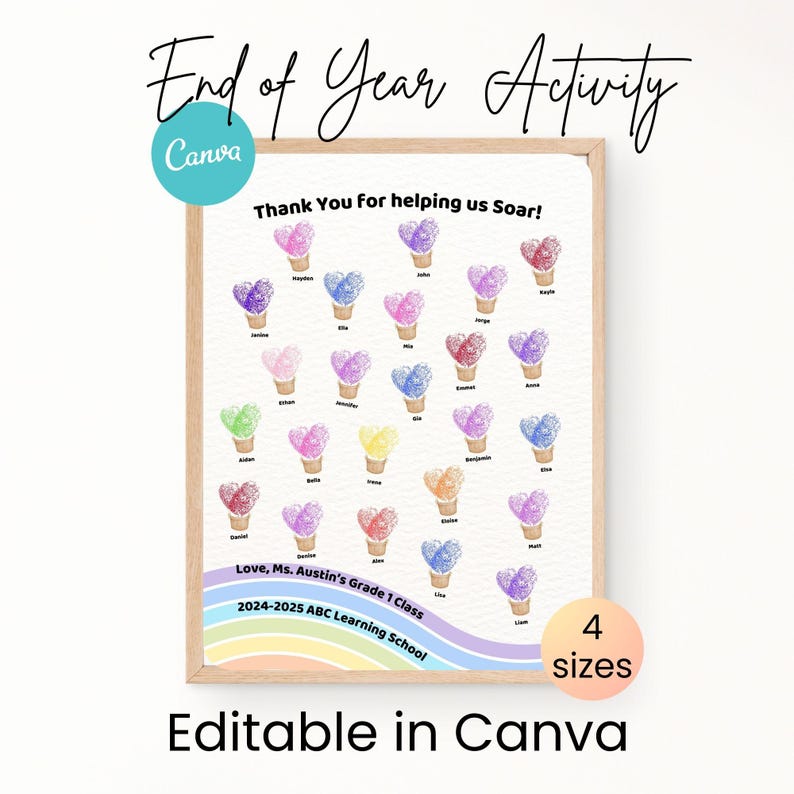 Editable Teacher's Appreciation Gift, Fingerprint Hot Air Balloon Craft ...