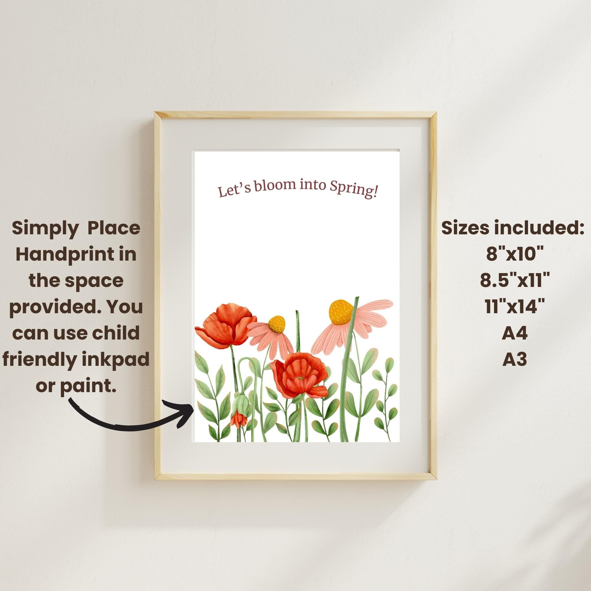 Spring Handprint Craft for Kids, Printable Handprint Keepsake, Mother's ...