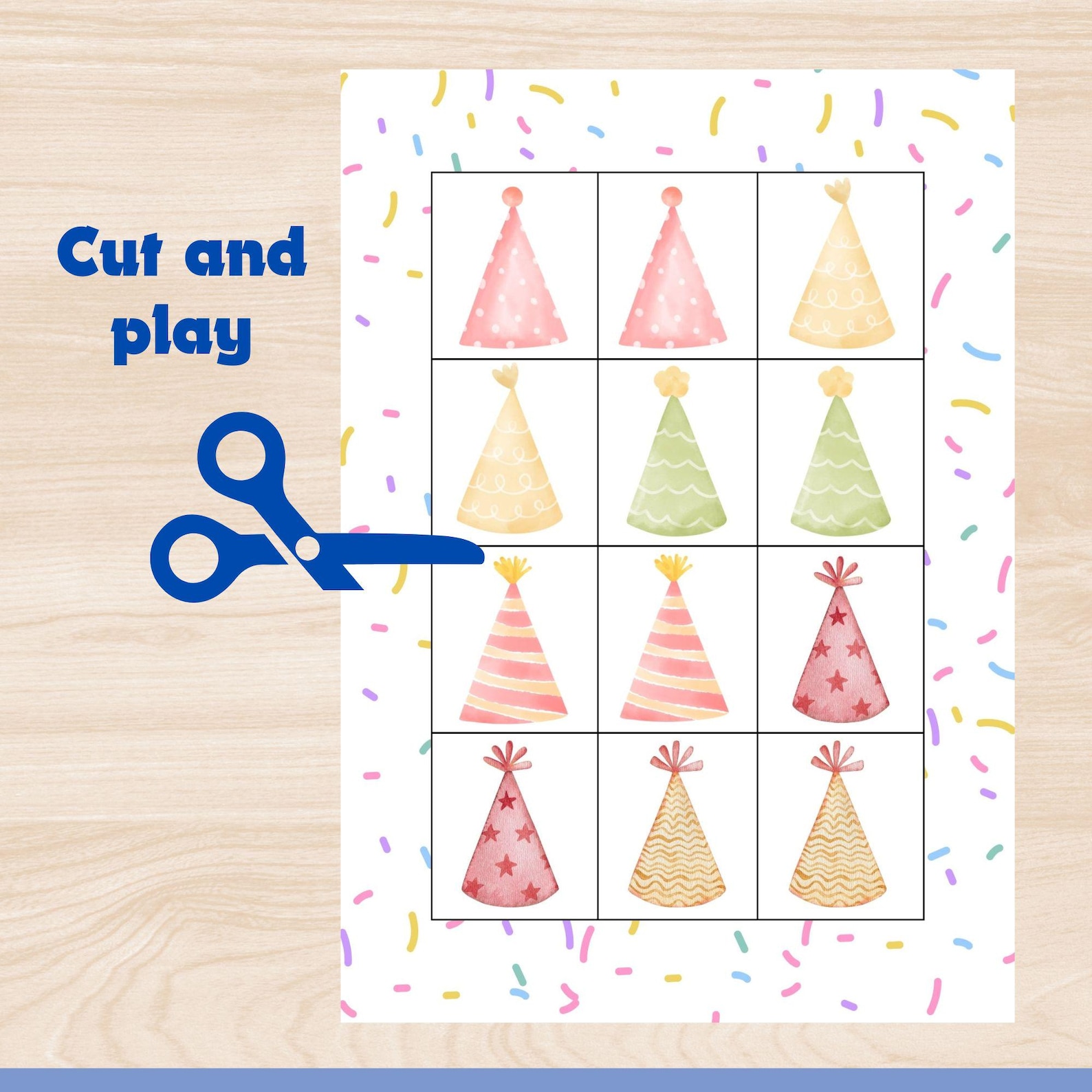 Birthday Memory Game: Fun Matching Activity for Kids (printable ...