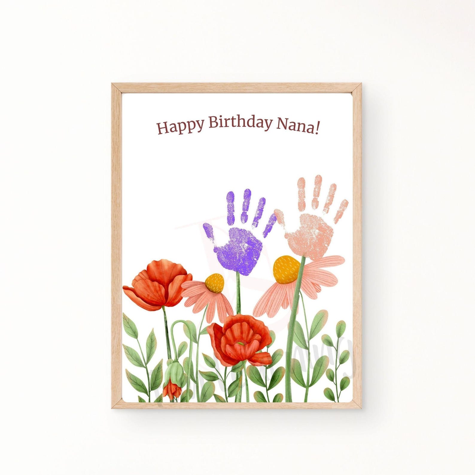 Editable Handprint Flower Bouquet Art: Birthday Keepsake (canva ...
