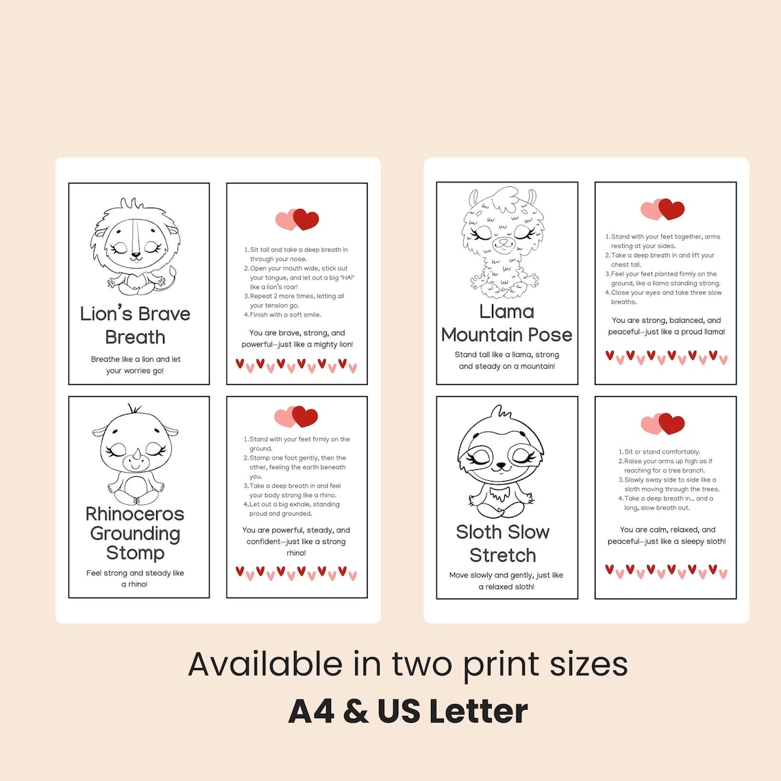 Printable Mindfulness Cards for Kids, Kids Yoga Activity, Breathing and ...