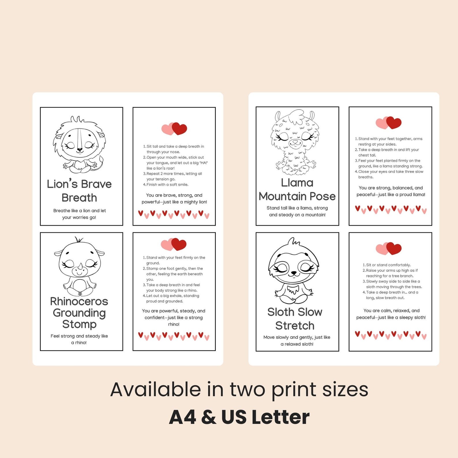 Printable Mindfulness Cards for Kids, Kids Yoga Activity, Breathing and ...