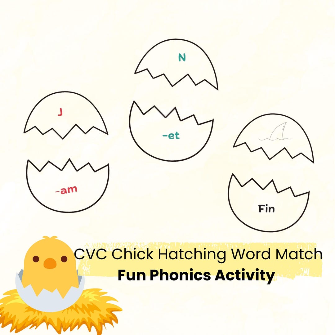 Printable CVC Word Matching Activity for Early Learners-phonics Games ...