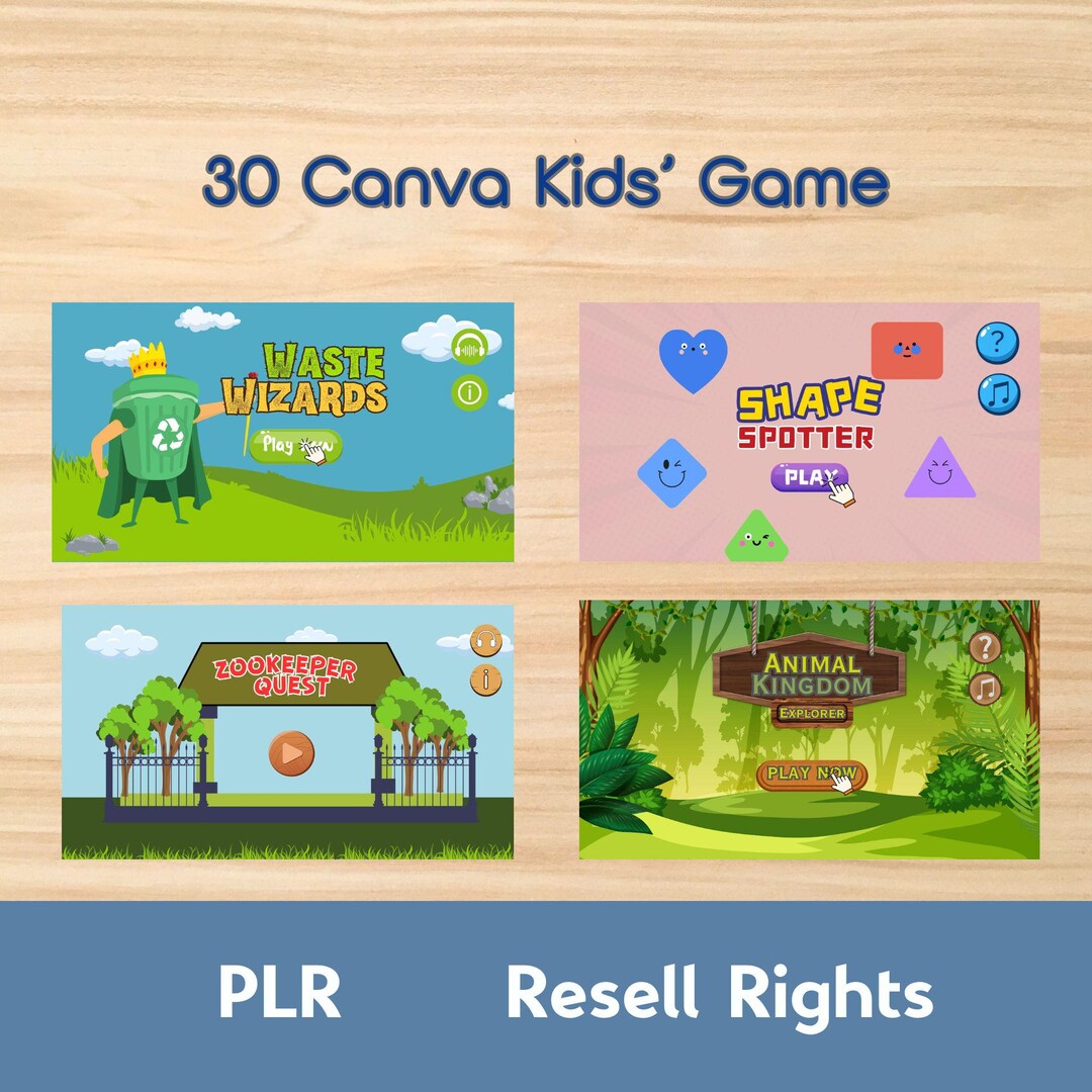 30 Editable Games Quizzes for Kids, Interactive Learning Canva Digital ...