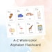 Montessori Alphabet Printables, Alphabet Watercolor Flashcards, Nursery ...
