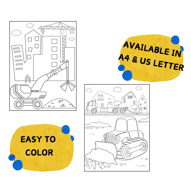 40 Construction Truck Coloring Pages, Early Learner, STEM Learning for ...