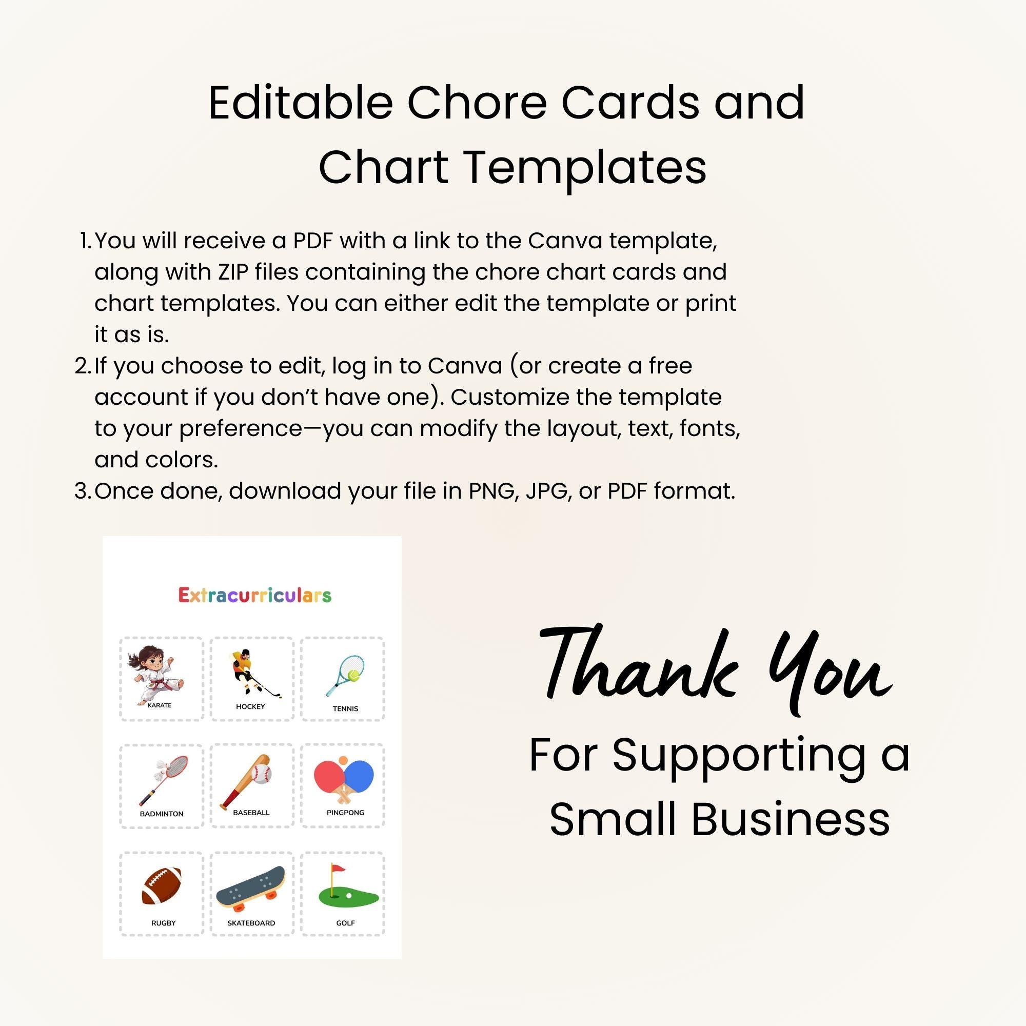 Editable Daily Routine Cards for Kids, Printable Chore Chart for Kids ...