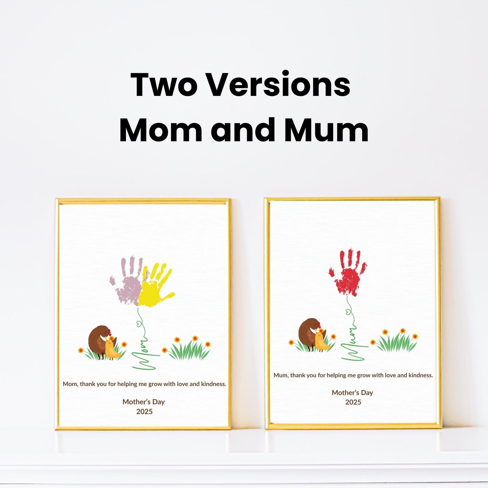 Printable Mother's Day Handprint Keepsake, Mom or Mum Version, DIY ...