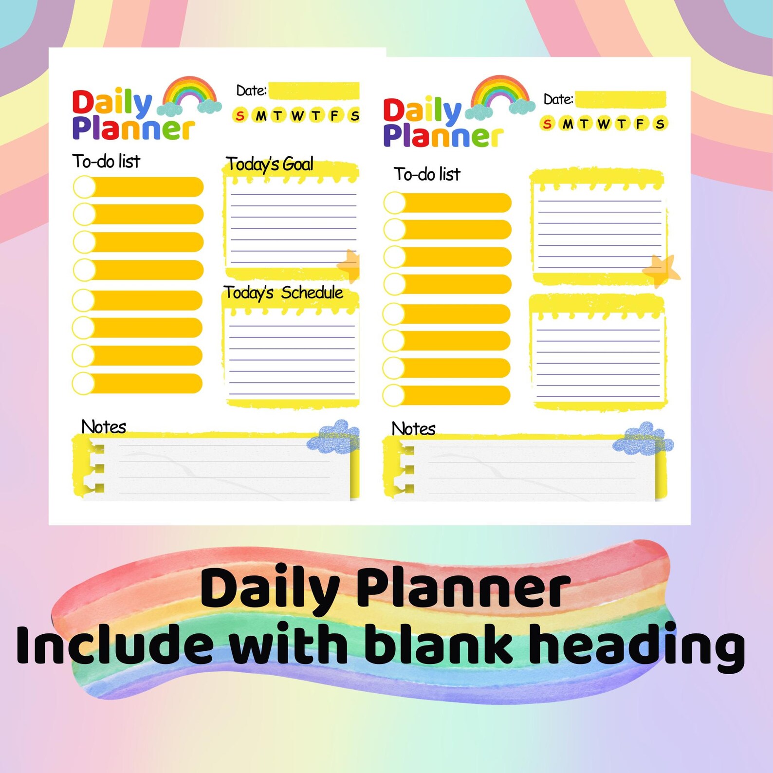 Editable Kids Planner Bundle: Rainbow Homeschool Organizer (canva ...