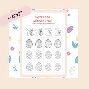 Printable Easter Matching Game for Kids, Easter Memory Game for ...