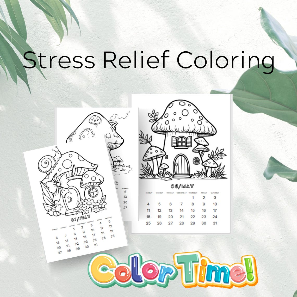 2025 Printable Coloring Calendar, Kids Calendar, 2025 Monthly Planner ...