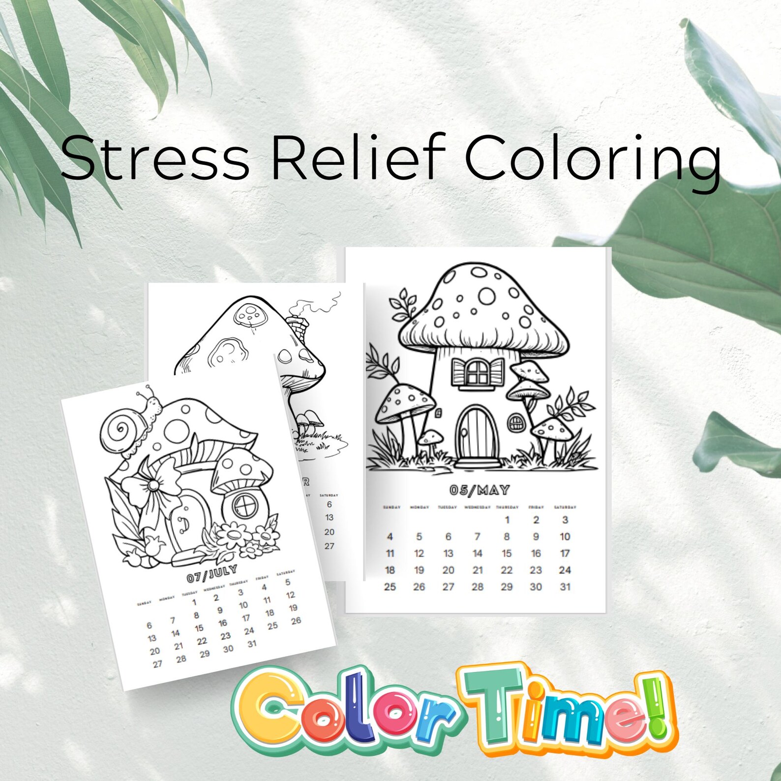 2025 Printable Coloring Calendar, Kids Calendar, 2025 Monthly Planner ...