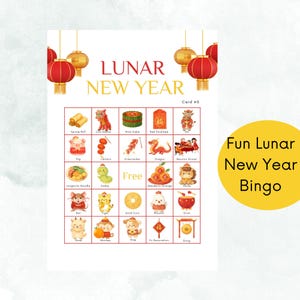 Lunar New Year Bingo Cards for Kids | Chinese New Year Bingo Game | 30 ...