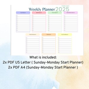 Printable Weekly Planner Calendar 2025, Planner for Moms, Home ...