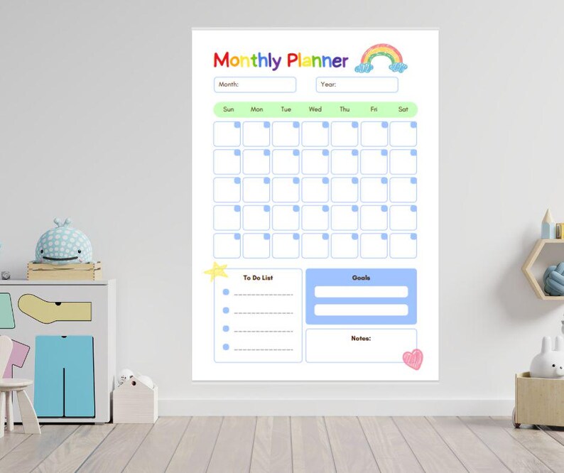 Kids' Planner Bundle Rainbow Edition, Digital Weekly Planner, Homework ...