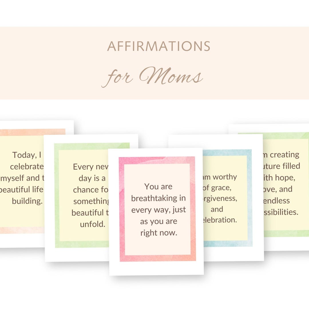 Printable Mother's Day Affirmation Cards for Moms, Encouraging ...