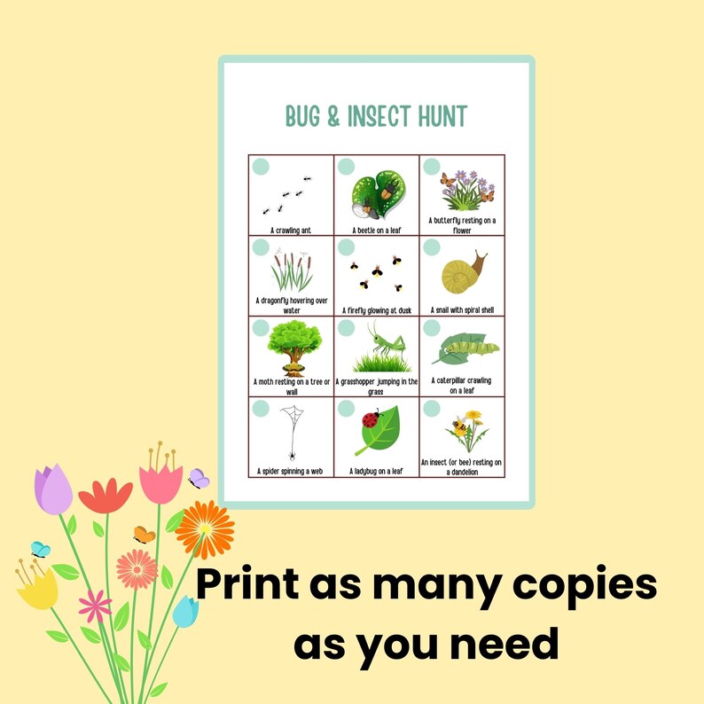 Spring Scavenger Hunt Printable for Kids, Nature Scavenger Hunt ...
