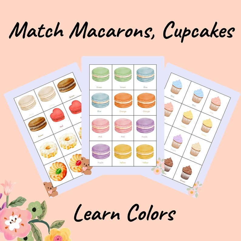 Printable Tea Party Matching Game for Kids, Tea Party Color Matching ...
