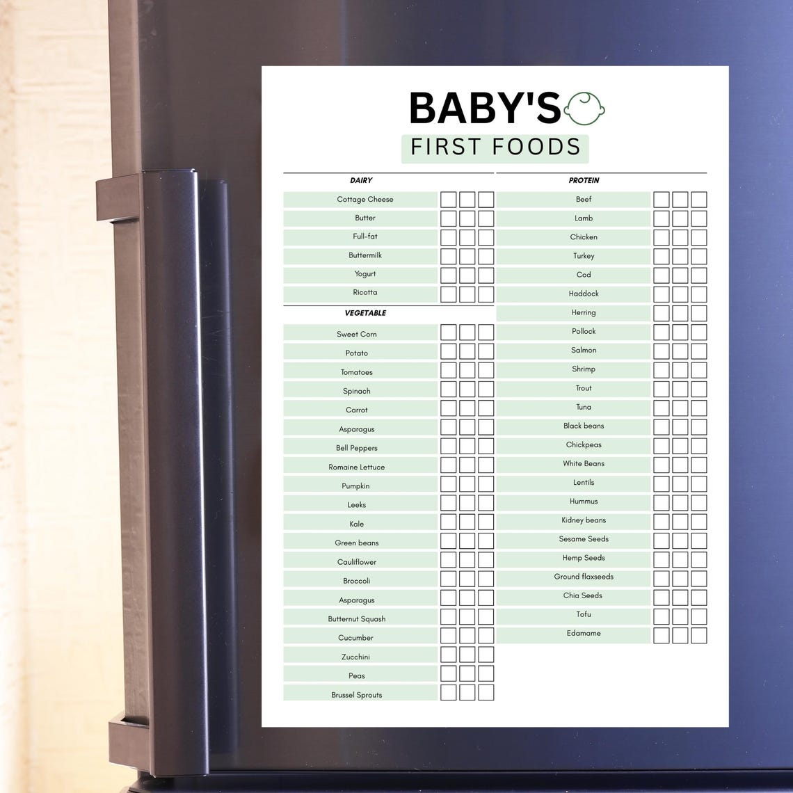 Editable Baby Food Log Printable, Baby's First Food Tracking Sheet ...