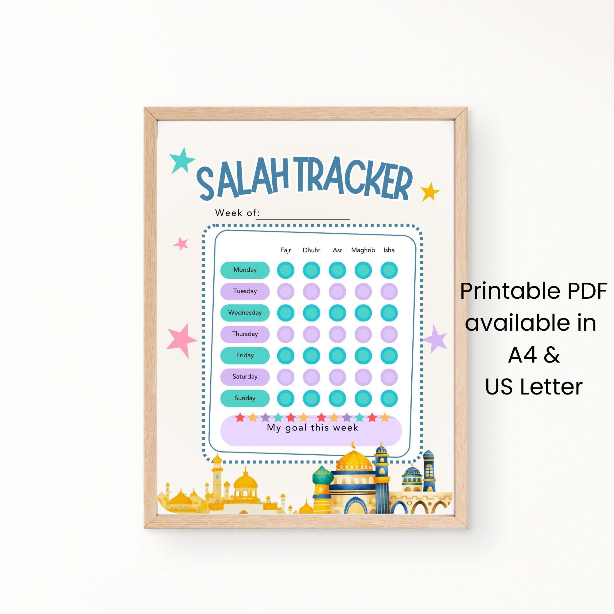 Kids Islamic Prayer Tracker | Ramadan Salah Chart (printable PDF ...