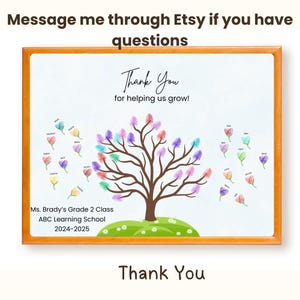 Printable Teacher Appreciation Gift, Fingerprint Tree Editable Canva ...