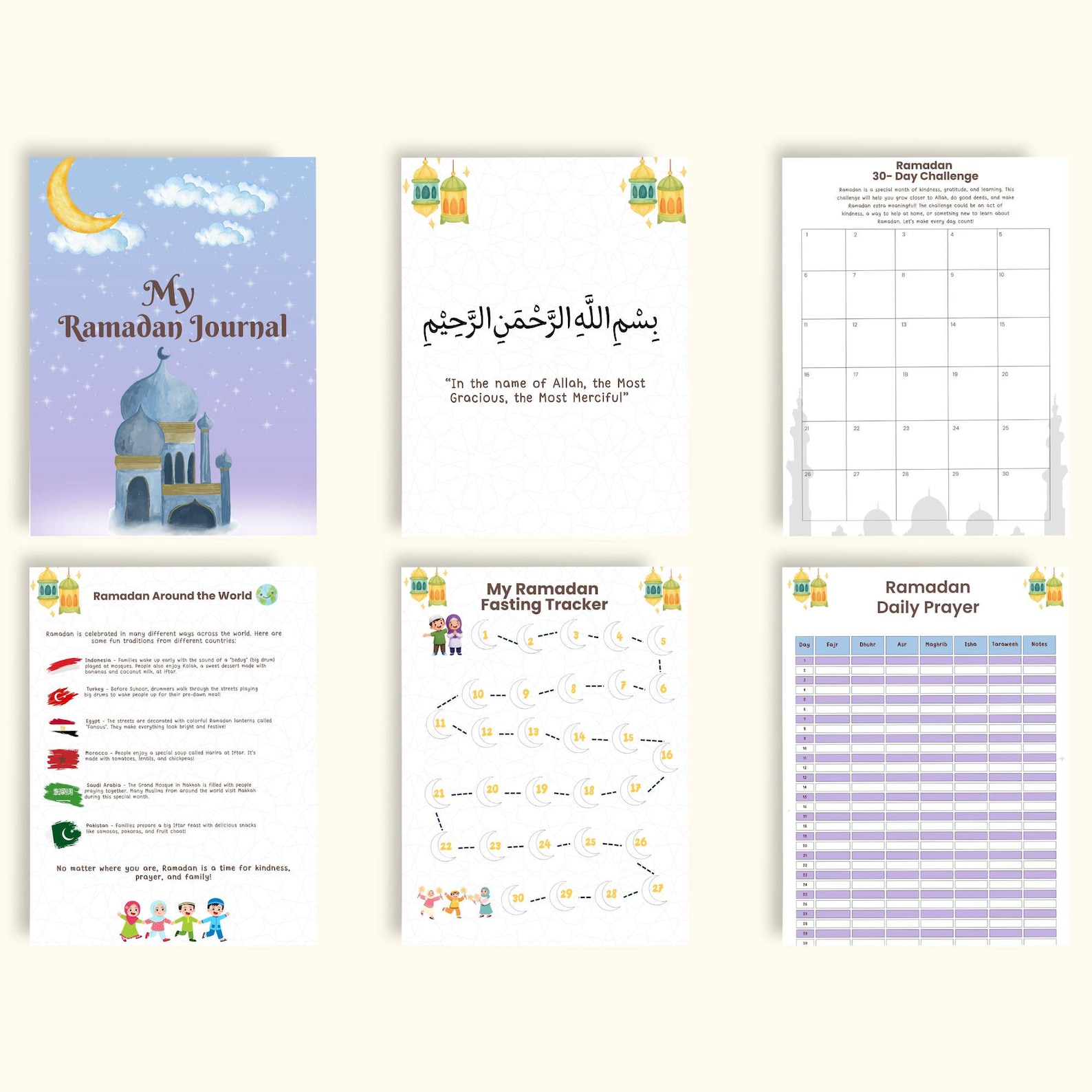 Ramadan Journal for Kids Printable PDF | 43 Page Islamic Activity ...
