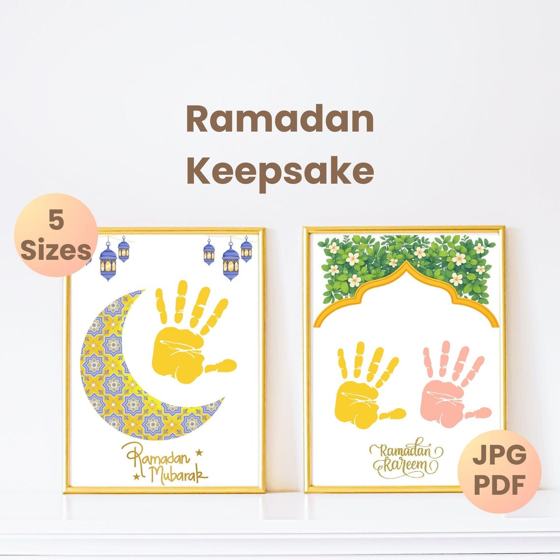 Ramadan Mubarak Handprint Art | Islamic Kids Decor (PDF & JPG ...
