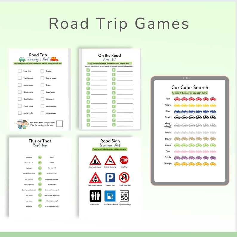 Printable Road Trip Journal for Kids, Printable Travel Activity Book ...