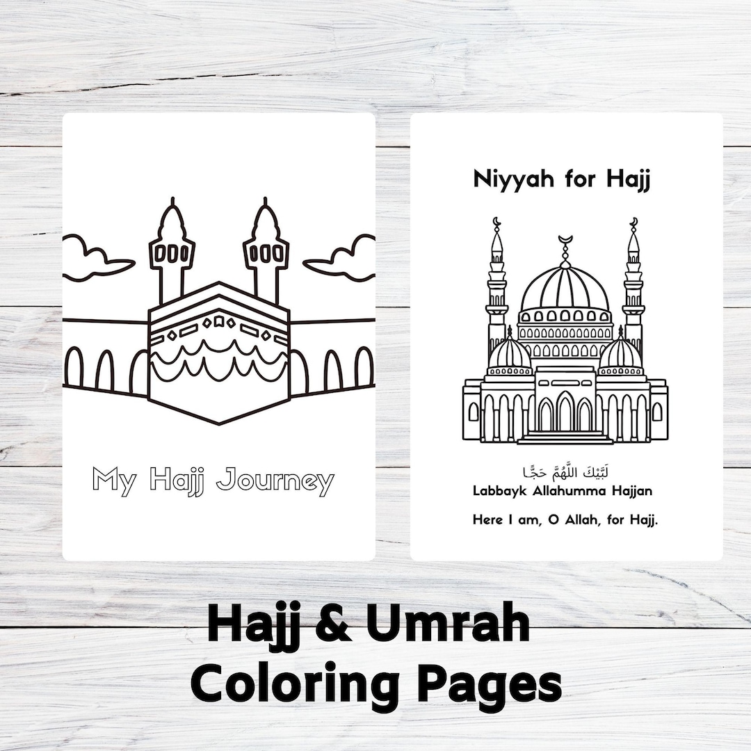 My Hajj Journey Coloring Pages for Kids | 20 Printable Islamic Hajj ...