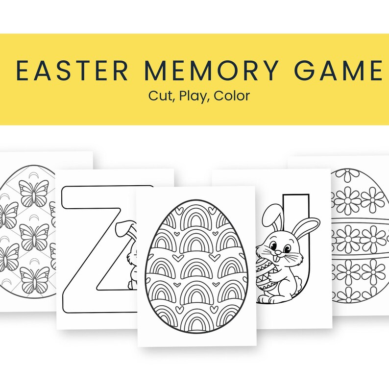 Printable Easter Matching Game for Kids, Easter Memory Game for ...