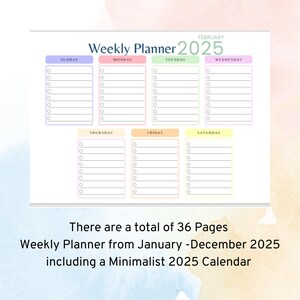 Printable Weekly Planner Calendar 2025, Planner for Moms, Home ...