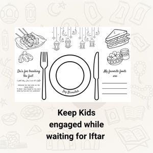 Printable Ramadan Activity Placemat for Kids, Islamic Mealtime Activity ...