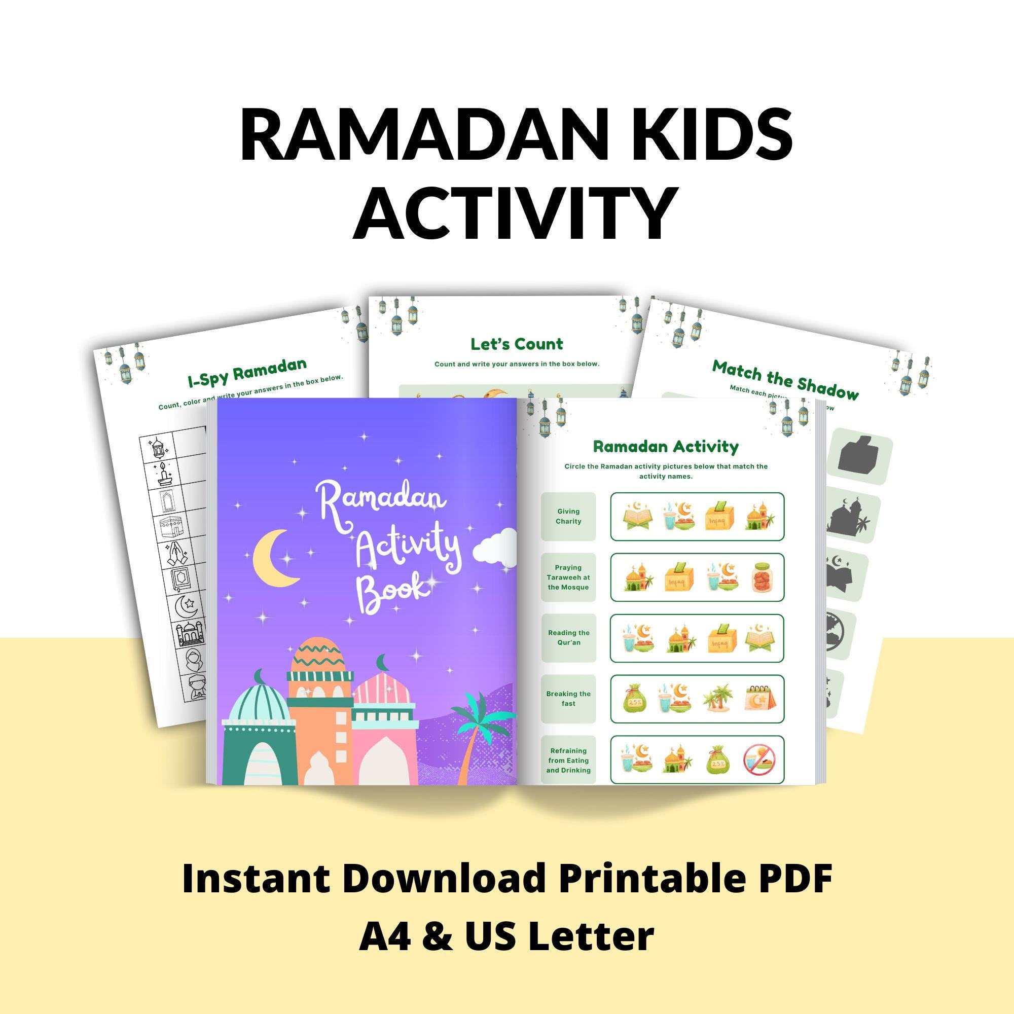 Ramadan Activity Book for Kids | Islamic Printable Worksheets | Arabic ...